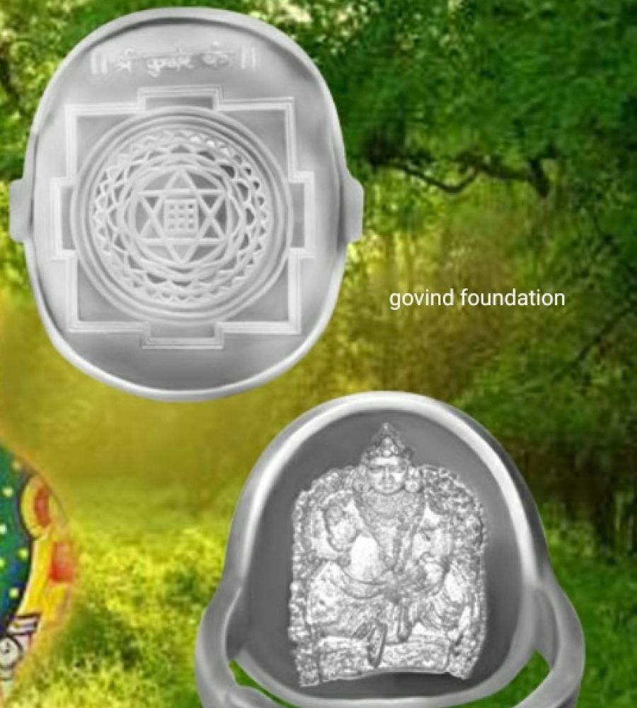 Kuber Yantra Ring in pure silver