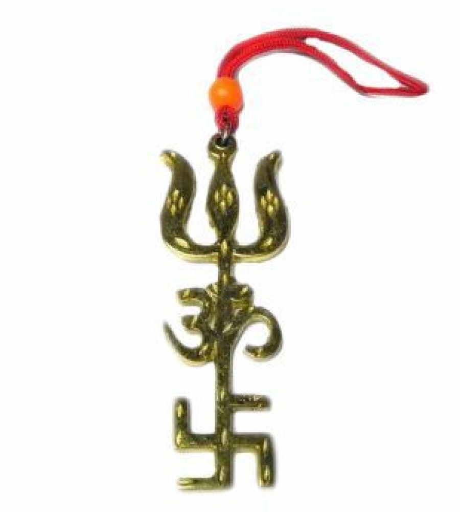 Trishakti locket brass trishul om locket