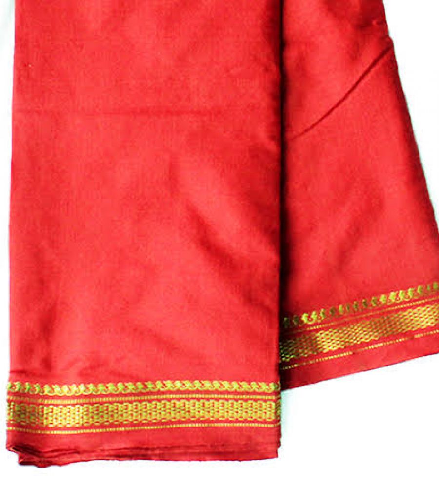 cotton dhoti with shawl red Pooja dhoti and shawl